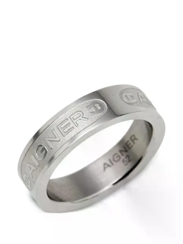 AIGNER Embossed Logo Band Ring