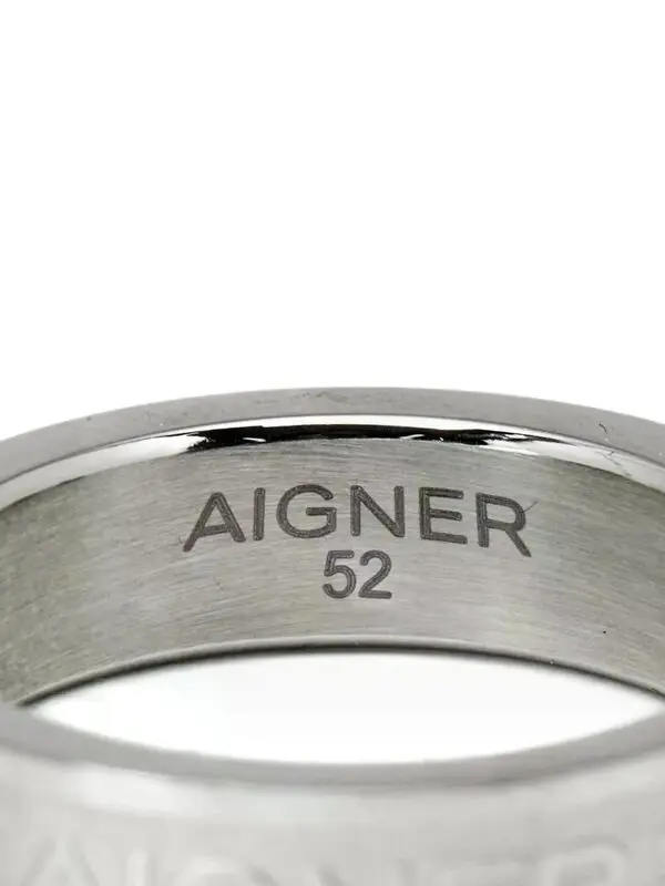AIGNER Embossed Logo Band Ring