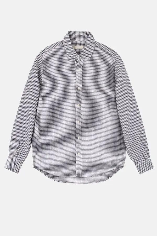 ORIGINAL VINTAGE Checked Linen Shirt - White