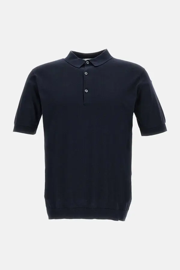 John Smedley Short-sleeved Polo Shirt - Blue