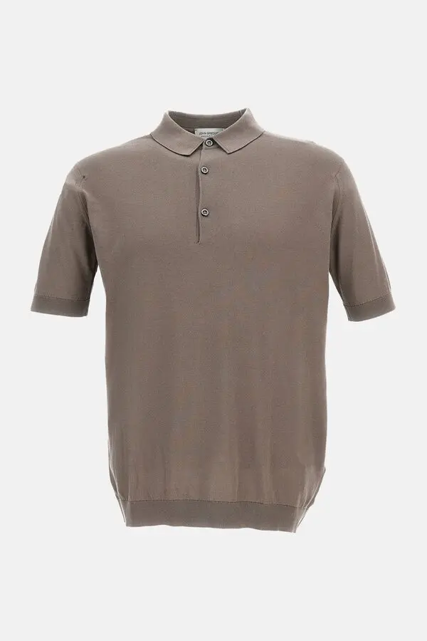 John Smedley Polo Maniche Corte - Grey