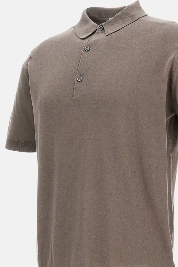 John Smedley Polo Maniche Corte - Grey