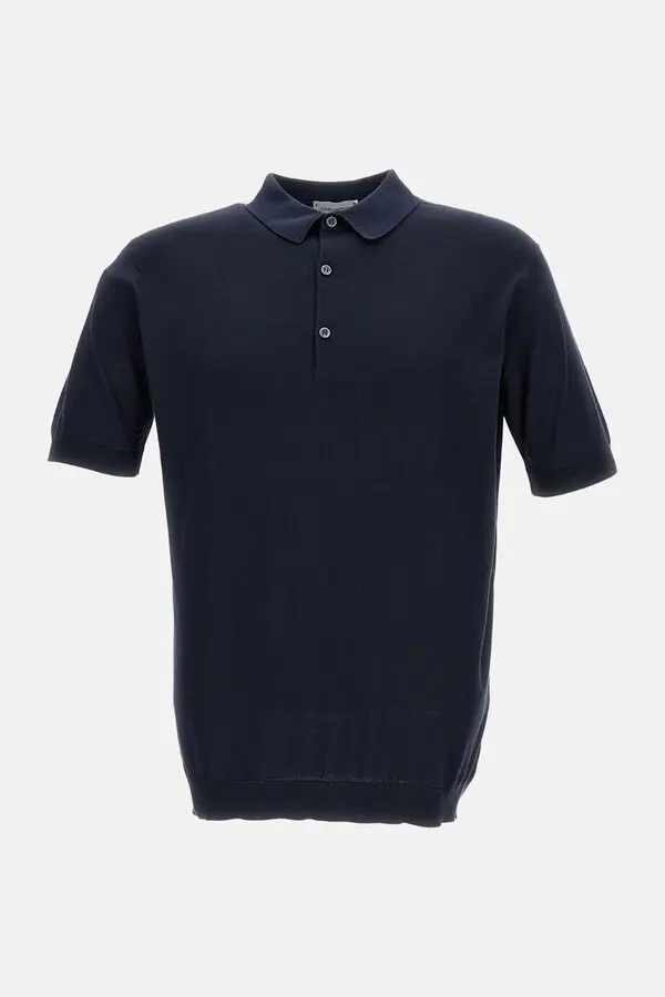 John Smedley Short-sleeved Polo Shirt - Blue