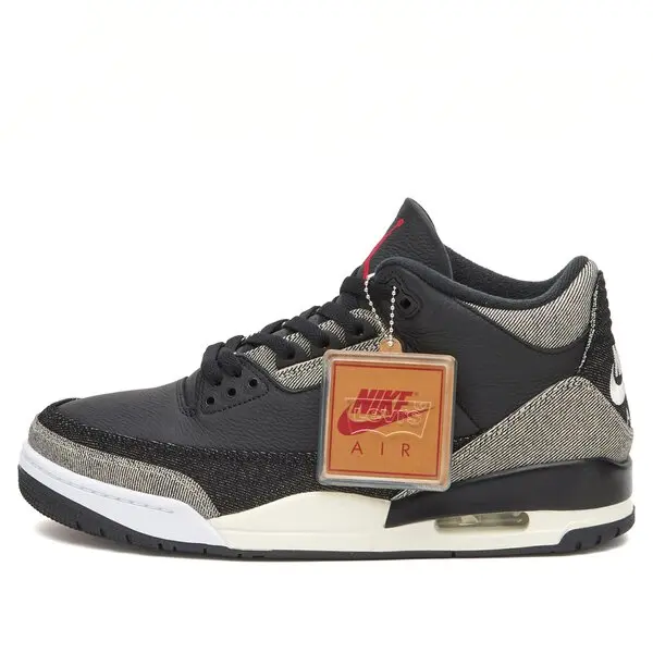 JORDAN X Levi's 3 Retro Sp Sneaker - Black Denim/black/gym Red
