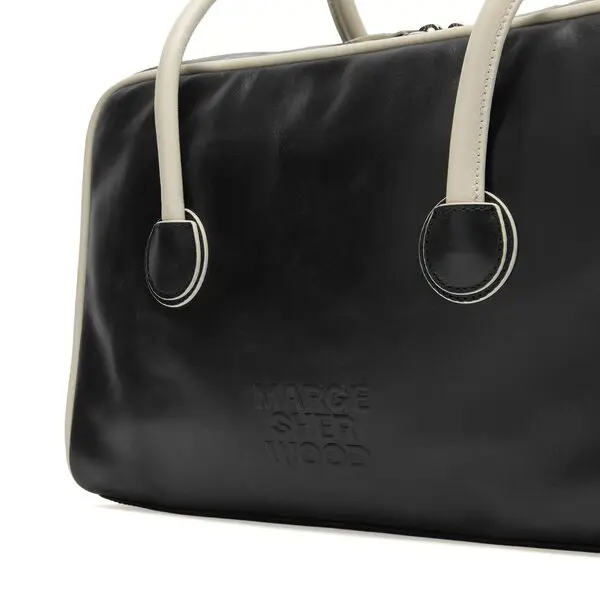 MARGESHERWOOD Soft Piping Boston Bag - Black/light Grey