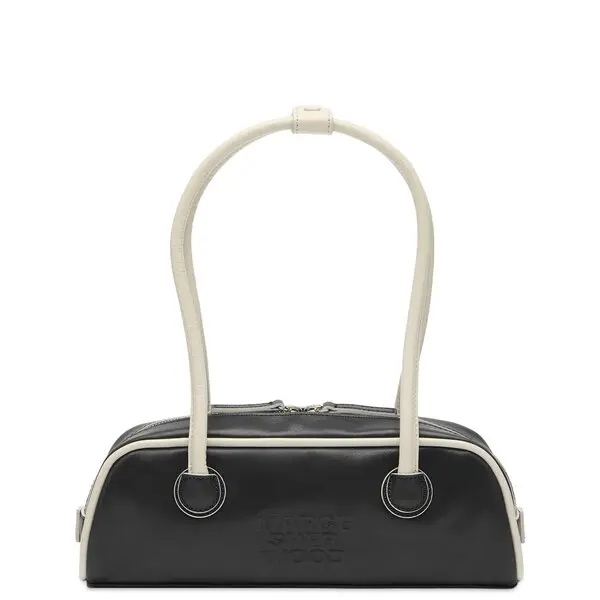 MARGESHERWOOD Soft Piping Mini Soft Boston Ew Bag - Black/light Grey