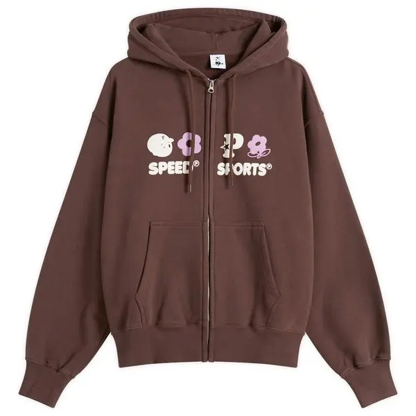 PAWA SPEED SPORTS Multi Monogram Zip Hoodie - Chocolate