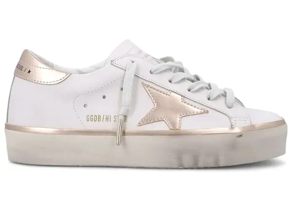 GOLDEN GOOSE En Goose Hi Star Laminated - White/taupe/gold