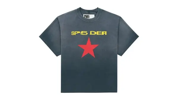 SP5DER Five Point Tee Shirt - Black