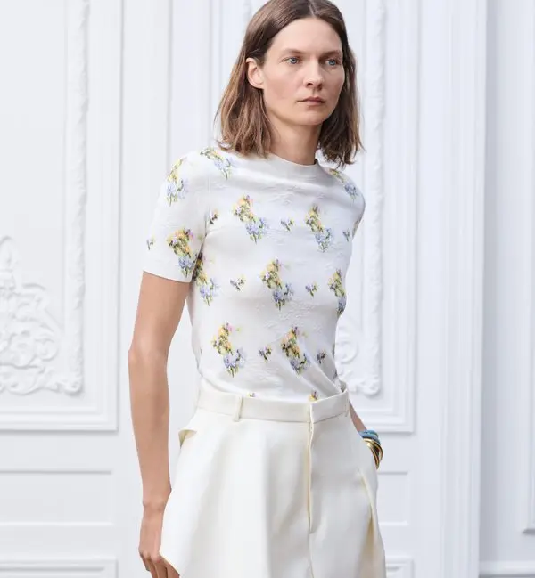 Dior White Floral Sweater - Black
