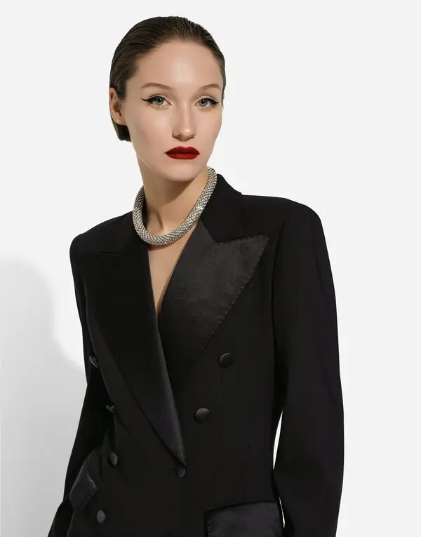 Dolce & Gabbana Double-breasted Tuxedo Jacket Bodysuit - Black