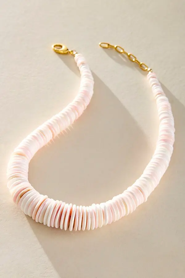 ALV Gill Disc Semiprecious Necklace - Shell