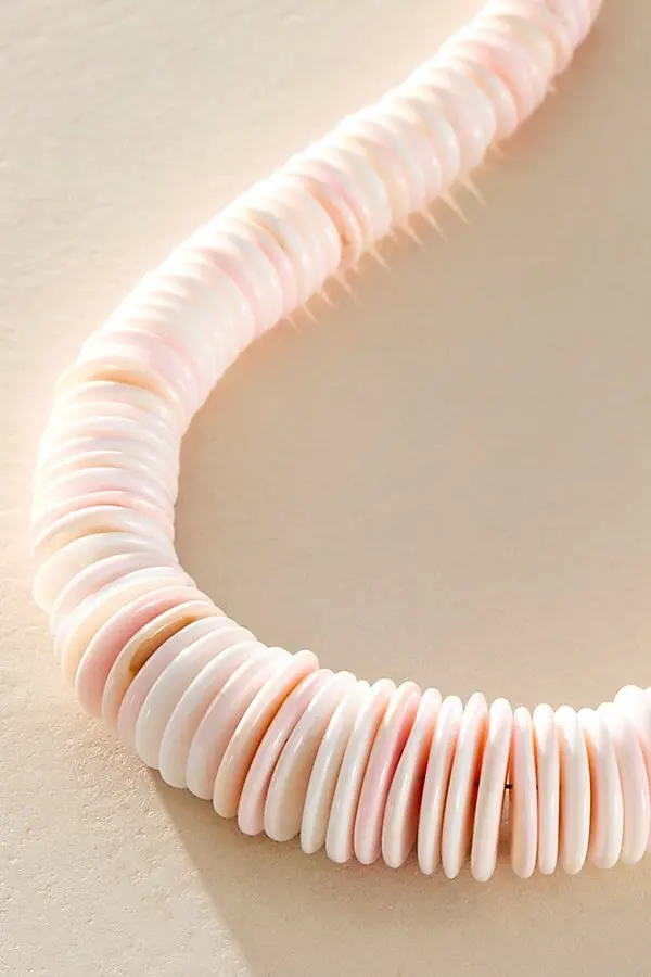 ALV Gill Disc Semiprecious Necklace - Shell
