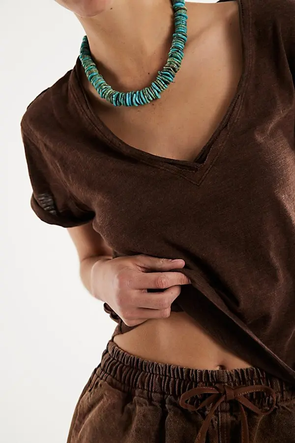 ALV Gill Disc Semiprecious Necklace - Turquoise