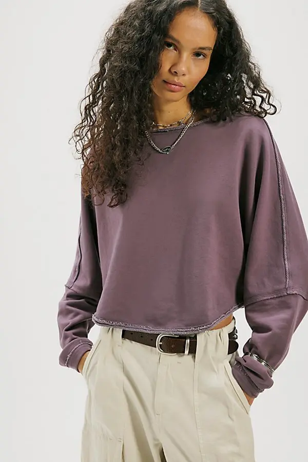 Free People We The Free To The East Pullover - Plum Slate