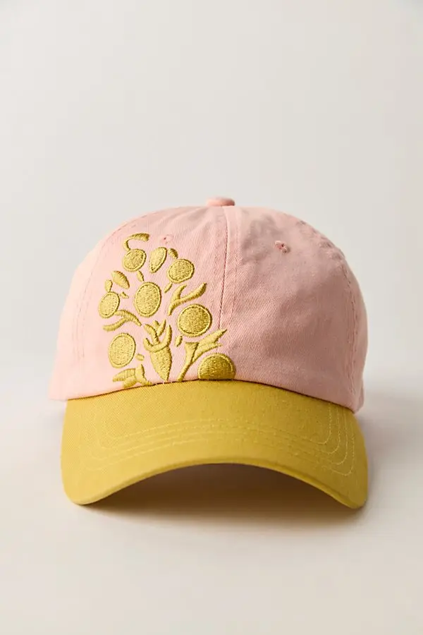 Free People Out Of Bounds Baseball Cap - Peach/honeydew