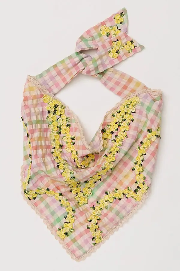 CURRIED MYRRH Lulu Crochet Hair Scarf - Yellow Floral