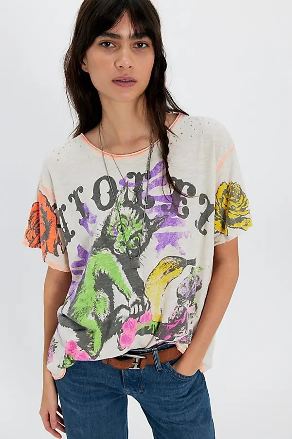 MAGNOLIA PEARL Violet Funk N' Junk Tee - White