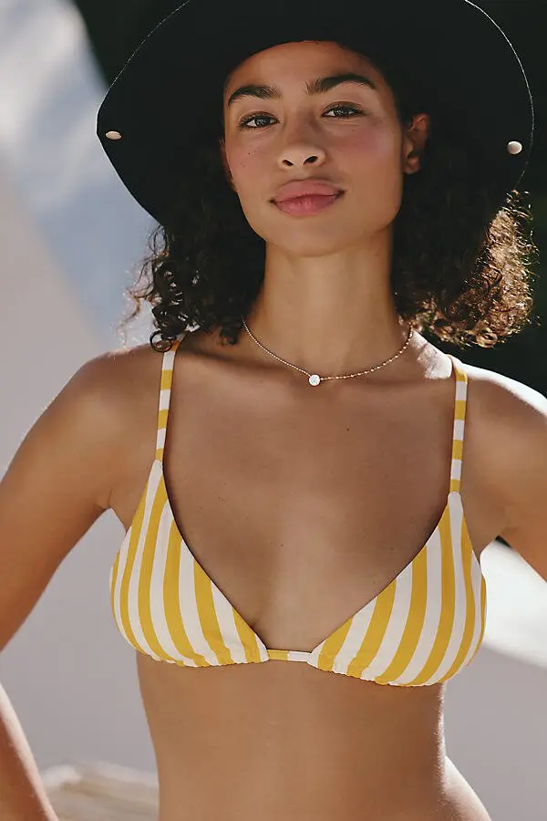SIMONMILLER Bwai Bikini Top - Sungold Ecru Stripe