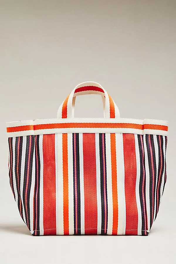 Maeve Striped Mesh Tote Bag