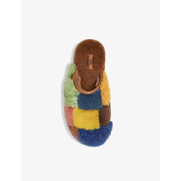 UGG X The Elder Statesman Patchwork Shearling Sliders