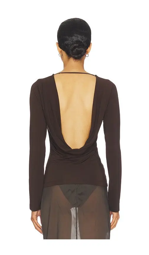 Helmut Lang Cowl Back Long Sleeve Top