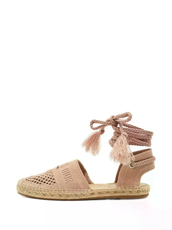 Dior Canvas Tassel Flats - Neutrals