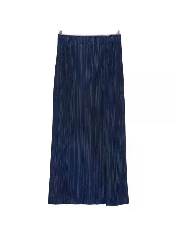 Issey Miyake Pleated Midi Skirt - Blue