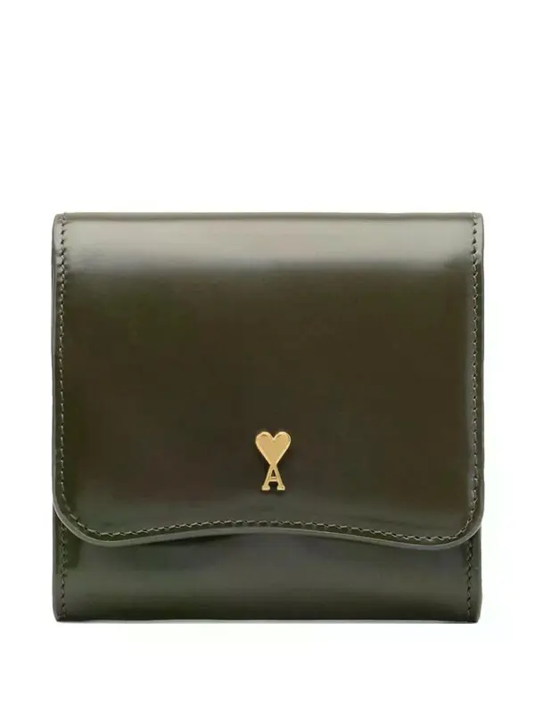 Ami Paris Paris Stud Leather Wallet - Green