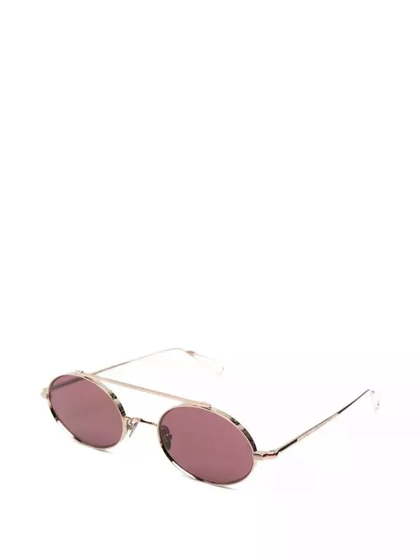 AHLEM Turbigo Oval-frame Sunglasses - Gold