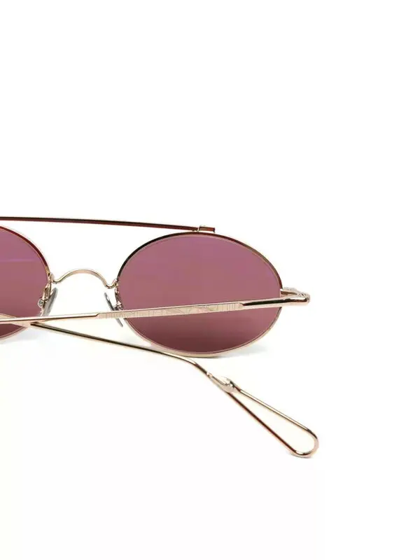 AHLEM Turbigo Oval-frame Sunglasses - Gold