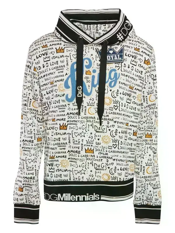Dolce & Gabbana Graffiti-print Hoodie - White