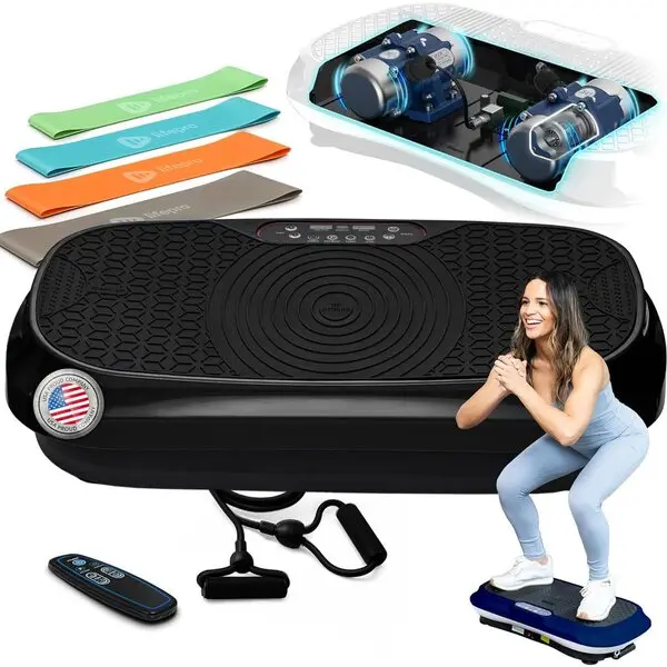 LIFEPRO Waver Mini Vibration Plate Exercise Machine For Muscle Toning & Recovery - Black