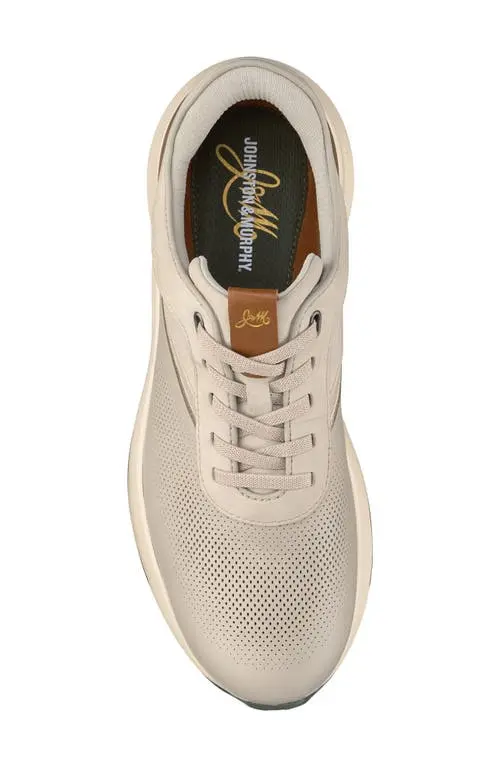 Johnston & Murphy Surge U-throat Embossed Sneaker - Beige Full Grain/nubuck
