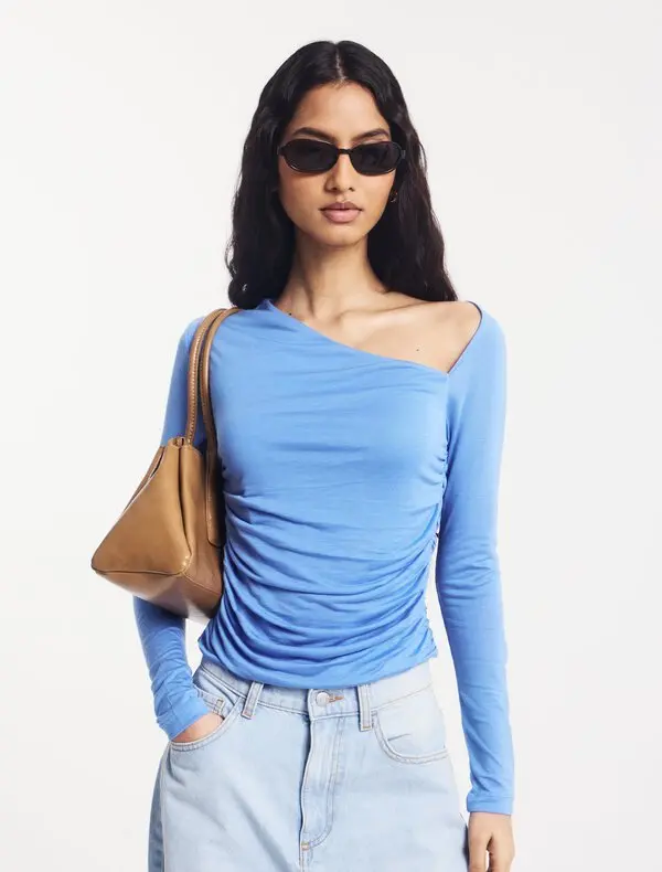 NINETY PERCENT Parker Aysm Ls Top In Tencel - Cornflower
