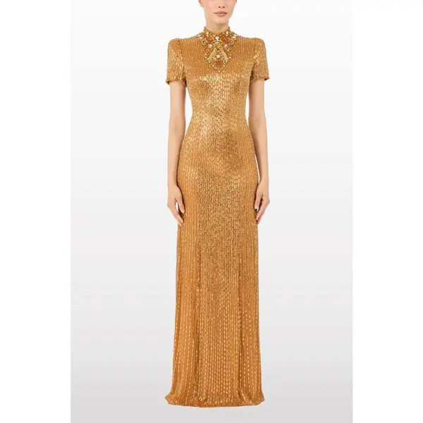 Jenny Packham Embellished Maxi Gown - Amber