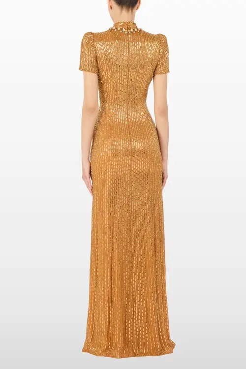 Jenny Packham Embellished Maxi Gown - Amber