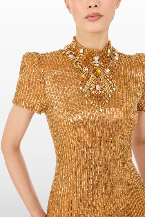 Jenny Packham Embellished Maxi Gown - Amber