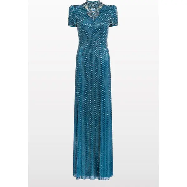 Jenny Packham Embellished Maxi Dress - Lapis