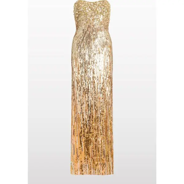 Jenny Packham Cesonia Embellished Strapless Maxi Dress - Illusion