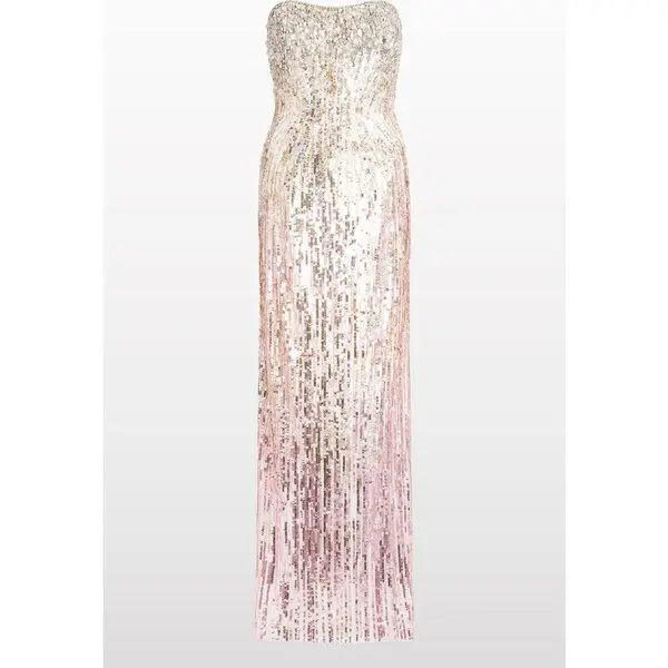 Jenny Packham Cesonia Embellished Strapless Maxi Dress - Sugar