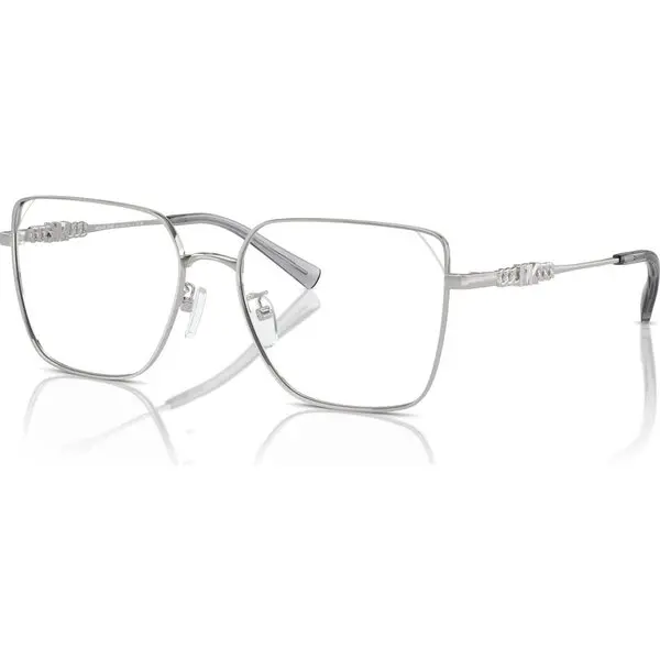 Michael Kors 56mm Rectangle Optical Glasses - Silver