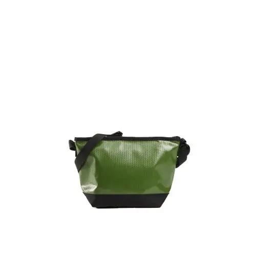 MANHATTAN PORTAGE Vinyl Vintage Mini Messenger Bag - Olive