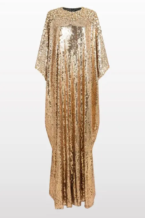 Jenny Packham Fontaine Sequin-embellished Maxi Dress - Bronze