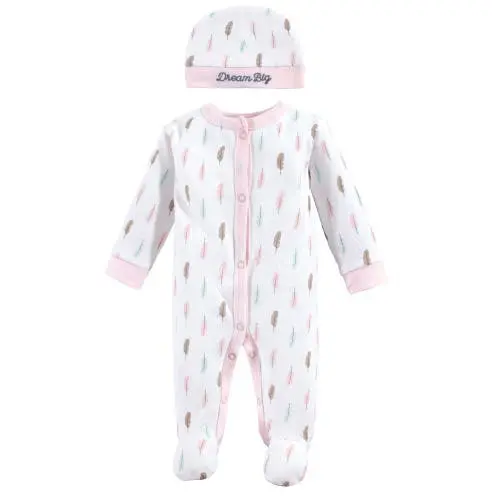 LUVABLE FRIENDS Cotton Sleep And Play And Cap - Feathers