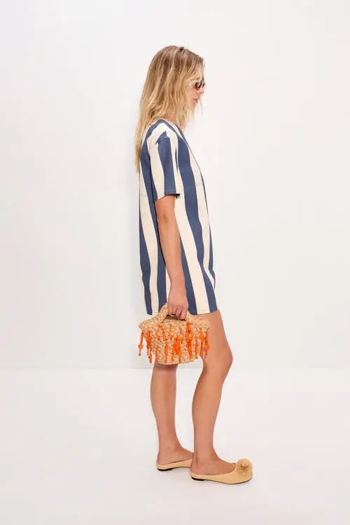 SIMONMILLER Sahara Short Sleeve Mini Dress - Navy/cream