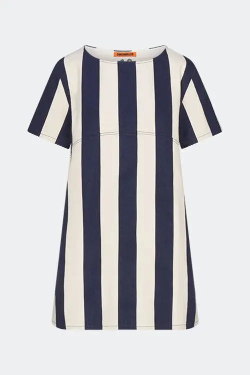 SIMONMILLER Sahara Short Sleeve Mini Dress - Navy/cream