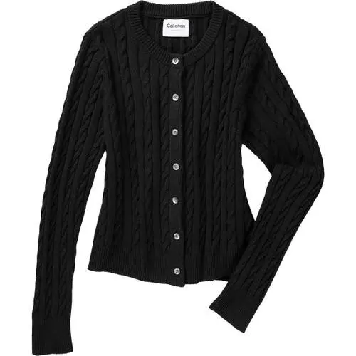 Callahan Valerie Cable Knit Cardigan - Black