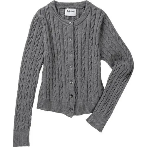 Callahan Valerie Cable Knit Cardigan - Heather Grey