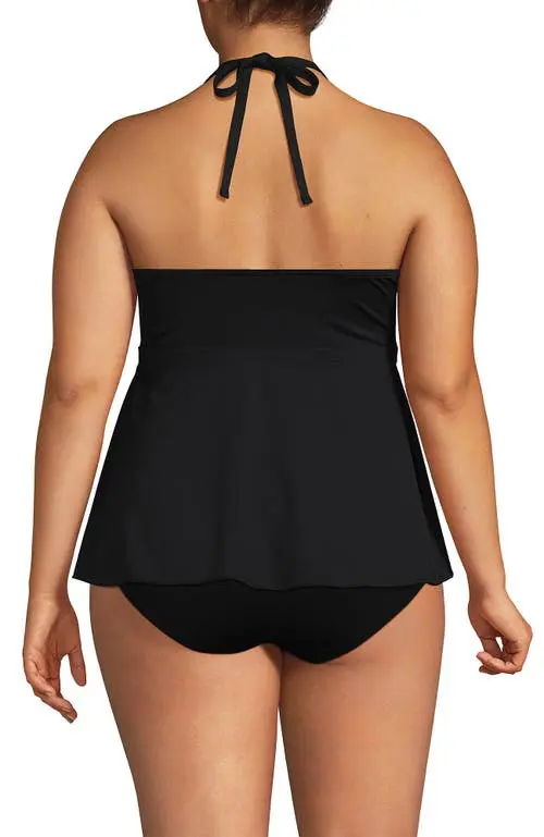 LANDS' END Flutter High Neck Halter Tankini Top